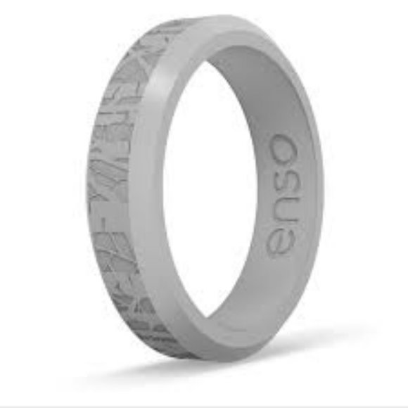 Enso | Jewelry | Enso Etched Thin Bevel Silicone Ring Aspen Misty Grey | Poshmark